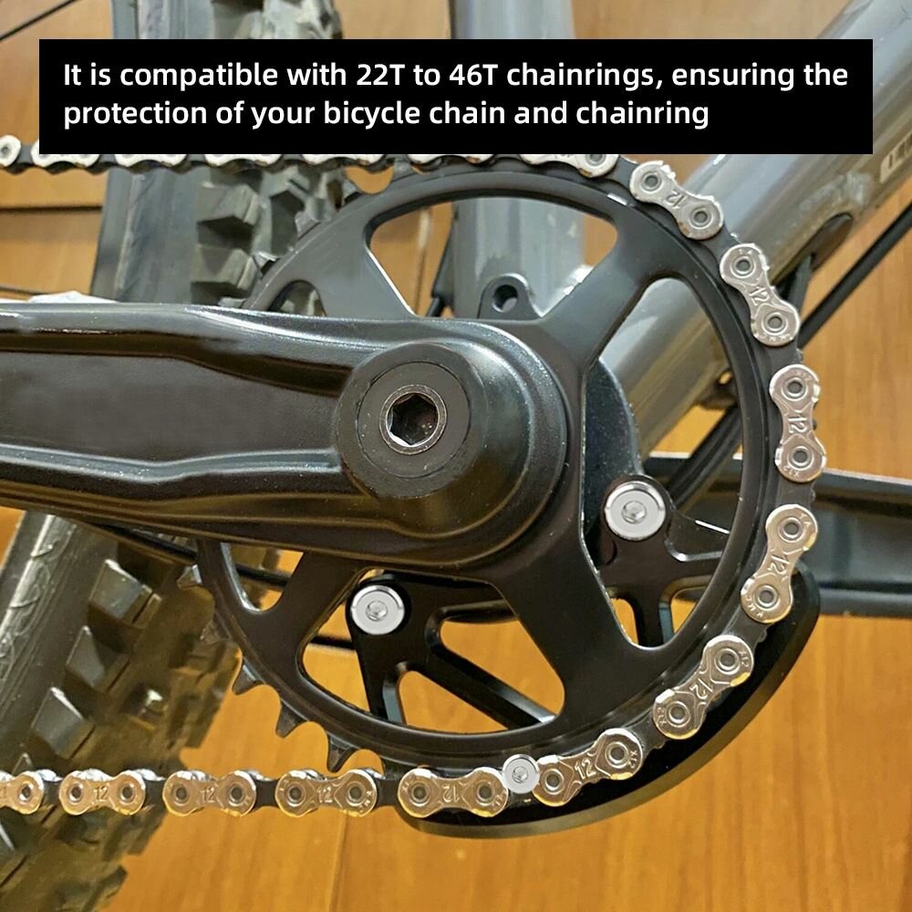 Алюминиевый защитный кожух цепи для велосипеда, совместимый с 22-46T звездочками, черный