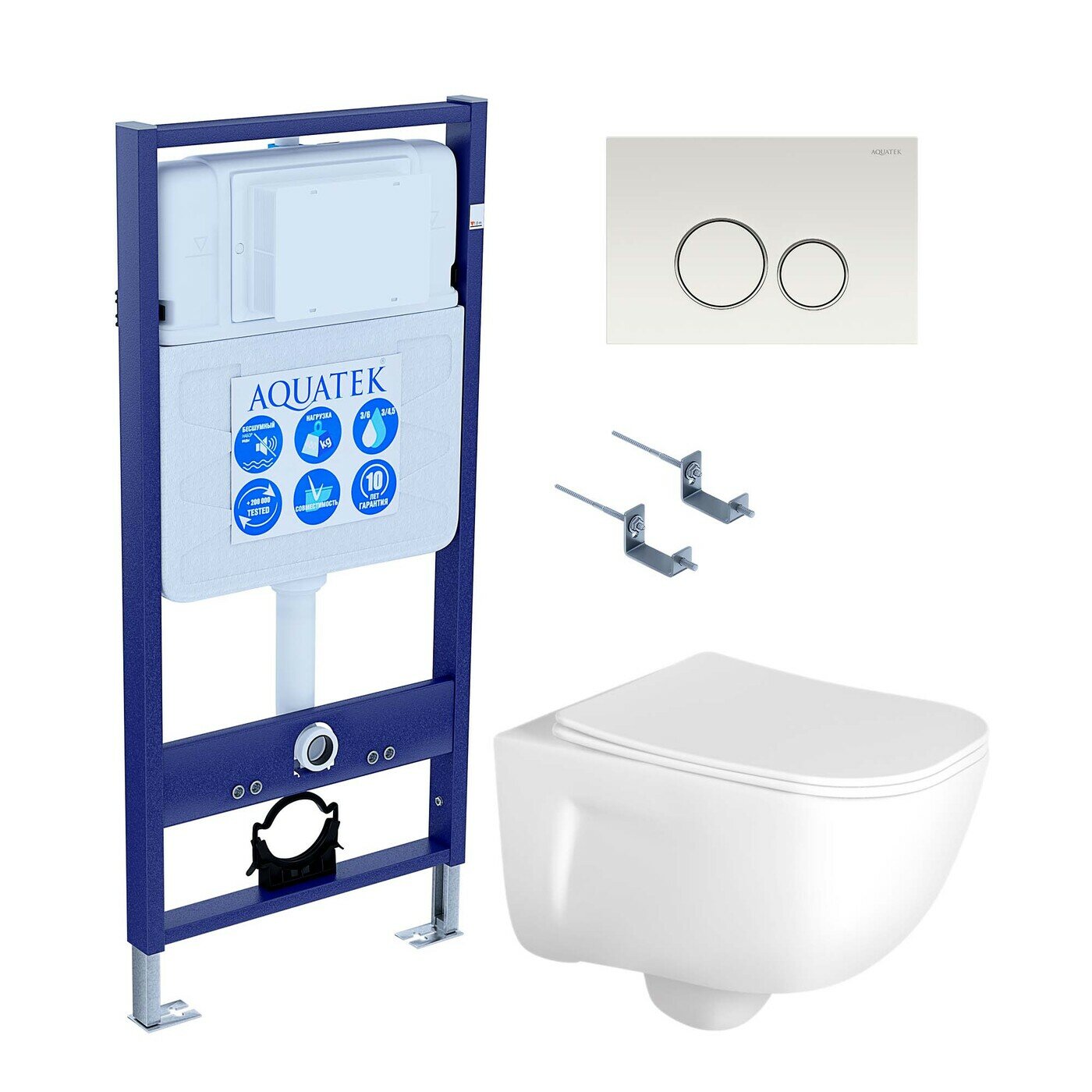 Унитаз с инсталляцией Акватек Дива SET AQUATEK ДИВА-016 4в1