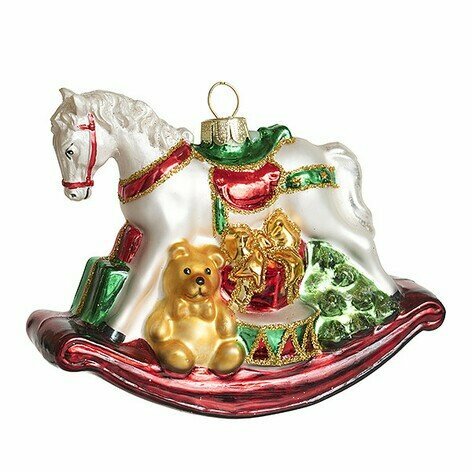 Игрушка на елку Лошадь-качалка, 10см