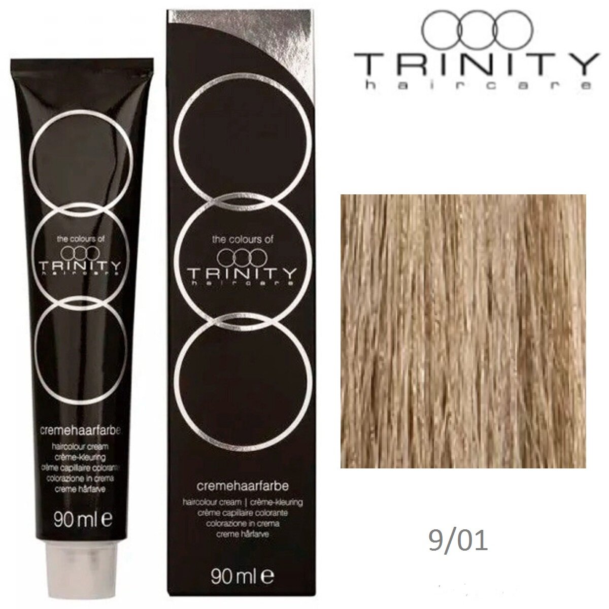 Trinity The Color of Trinity Стойкая крем краска 9/01 очень светлый блонд натурально пепельный 90 мл