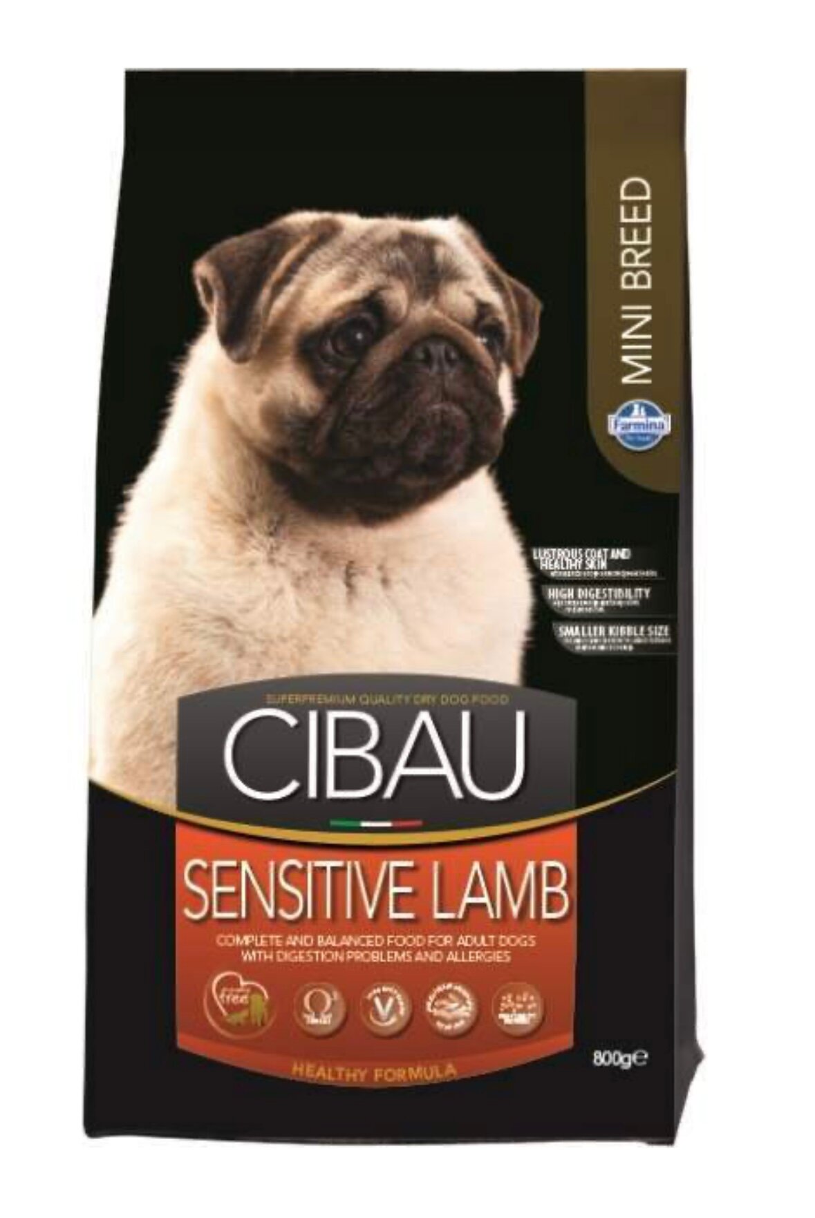 Корм сухой Farmina Cibau Sensitive Lamb Mini для собак мелких пород с чувствительным пищеварением, ягнёнок, 800г