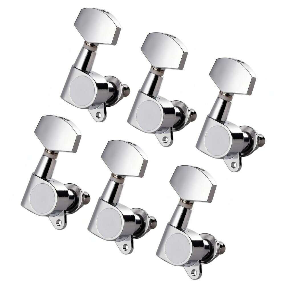 6 шт. Металлические колки для настройки гитары, аксессуары для настройки струн, замена колков, - Серебро 6R