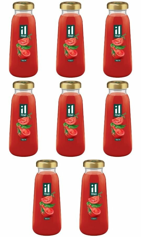 Сок Il Primo с солью и мякотью Томатный, 0.2 л, 8 штук в коробке