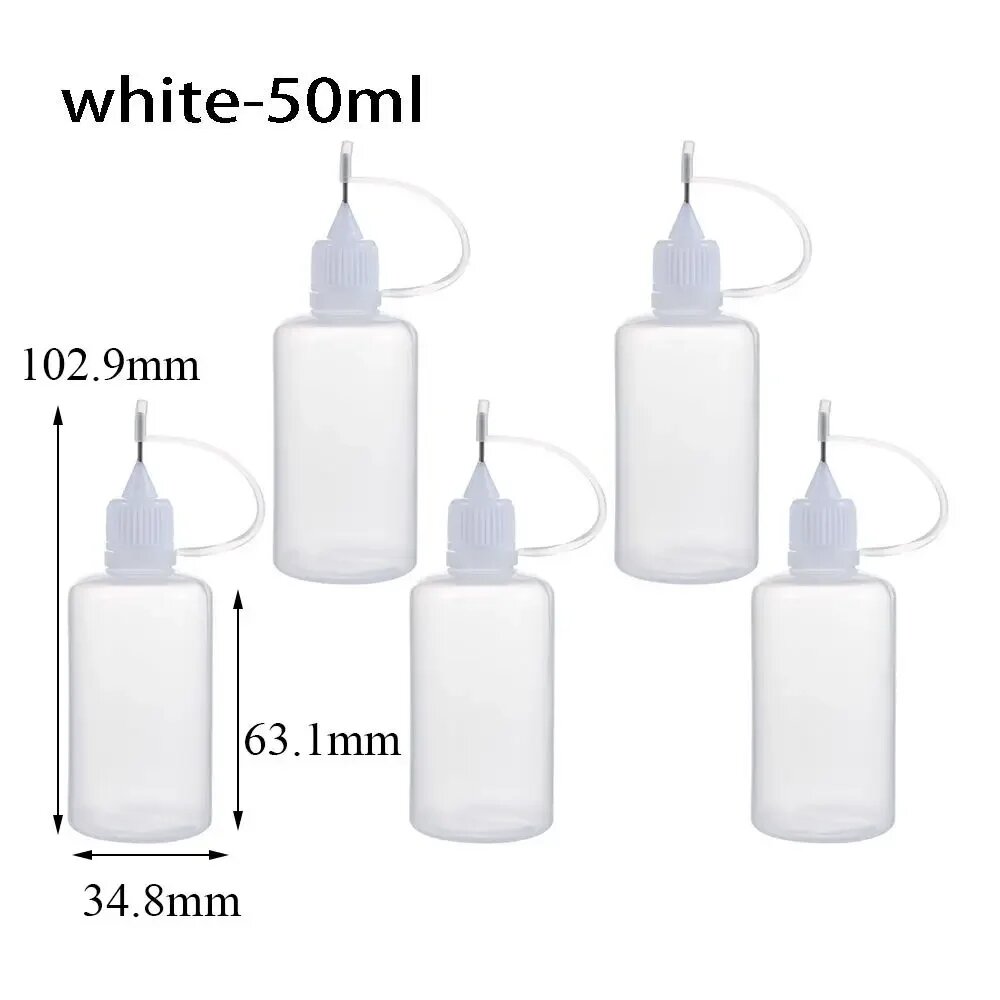 Многоразовый игольчатый клей-аппликатор 5/10/20/30/50/100 мл white 50ml