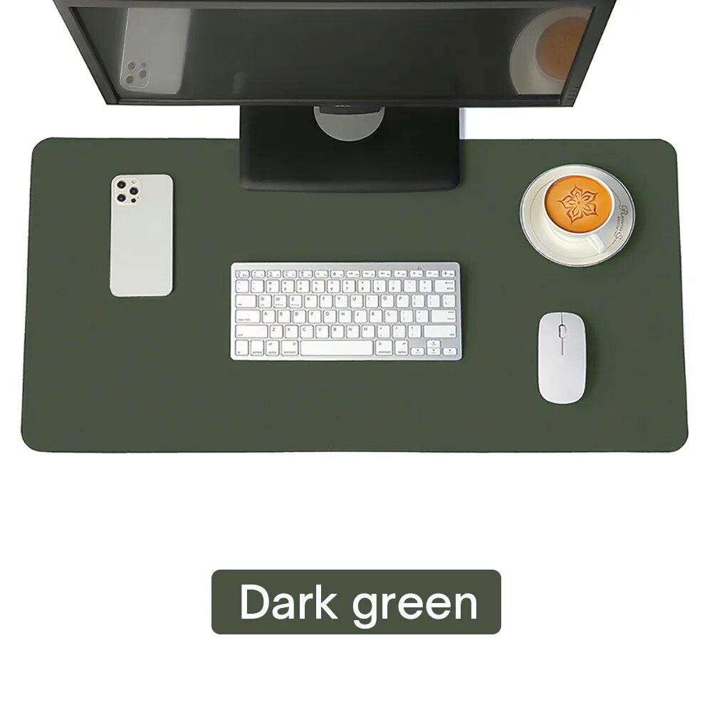 DUNNO Коврик для мыши из искусственной кожи 70x35 cm, Темно-зеленый, Dark Green
