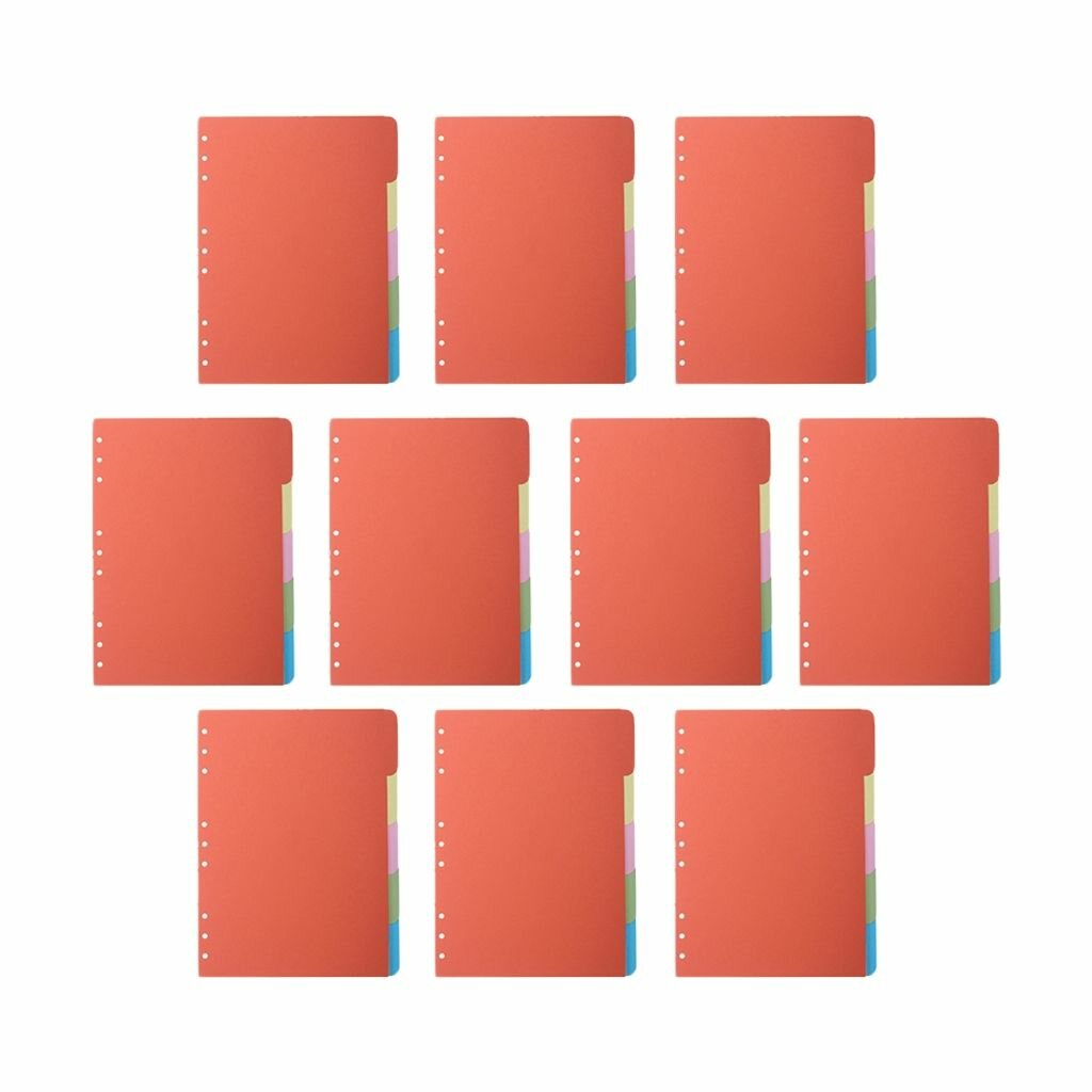 10 листов цветной пористой бумаги для многоразового использования с отрывными листами, разделенные страницы справочника-B5 сплошной цвет