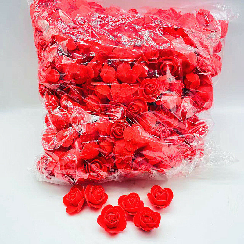 Foam rose craft embellishment with soft pvc for wedding party and home styling red foam rose