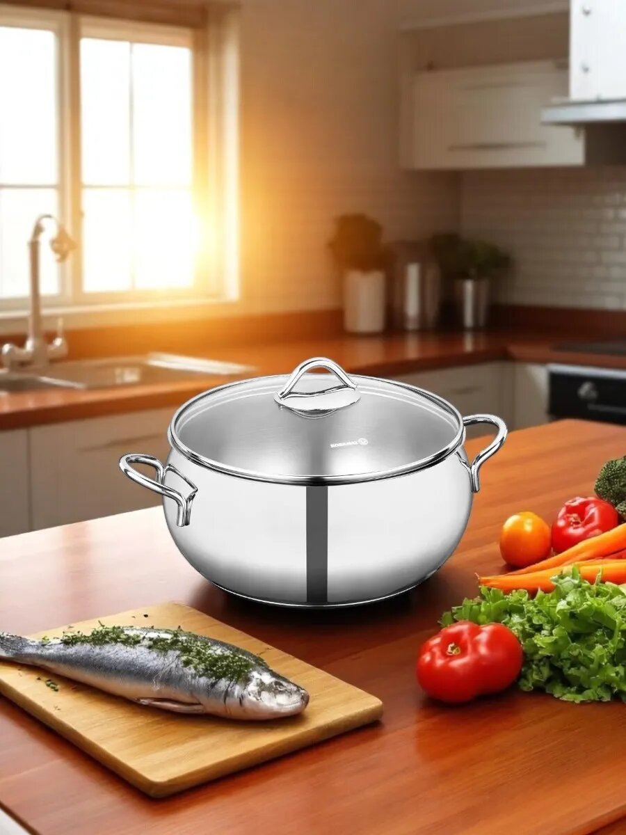 Кастрюля Tombik 5,5 л из нержавеющей стали