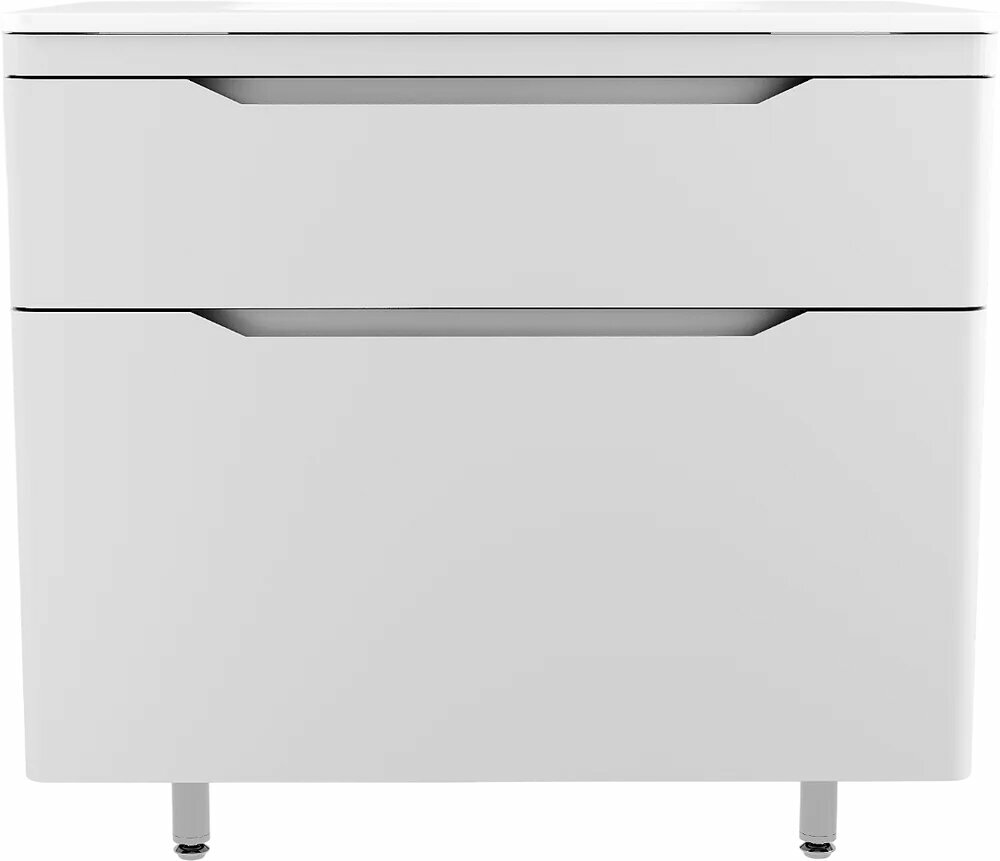 Тумба с раковиной Style Line Марелла 90 напольная, 90 см, белая, матовая, из МДФ, с ящиками, раковина для ванной, прямоугольная