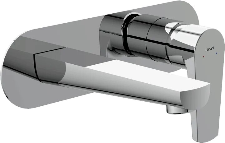 Смеситель для раковины Cersanit Moduo 64096 встраиваемый, скрытого монтажа, хром, глянцевый, кран для ванной в раковину, из латуни, рычажный, с керамическим картриджем