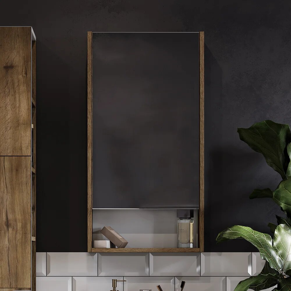 Зеркало-шкаф AQUATON Сканди 45 с боковыми полками, 45 см, белое, лофт, зеркало настенное в ванную