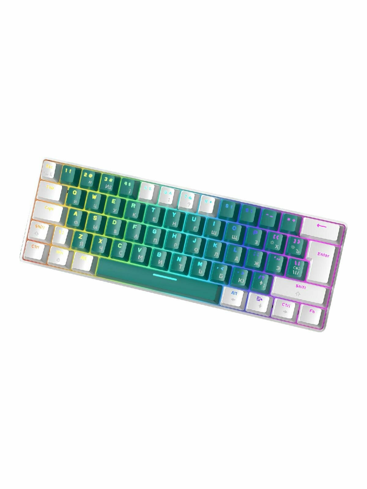 T60 Russian Mechanical Gaming Keyboard Type-C Wired Russian Keyboard Luminous Laptop Desktop Keyboard for Tablet