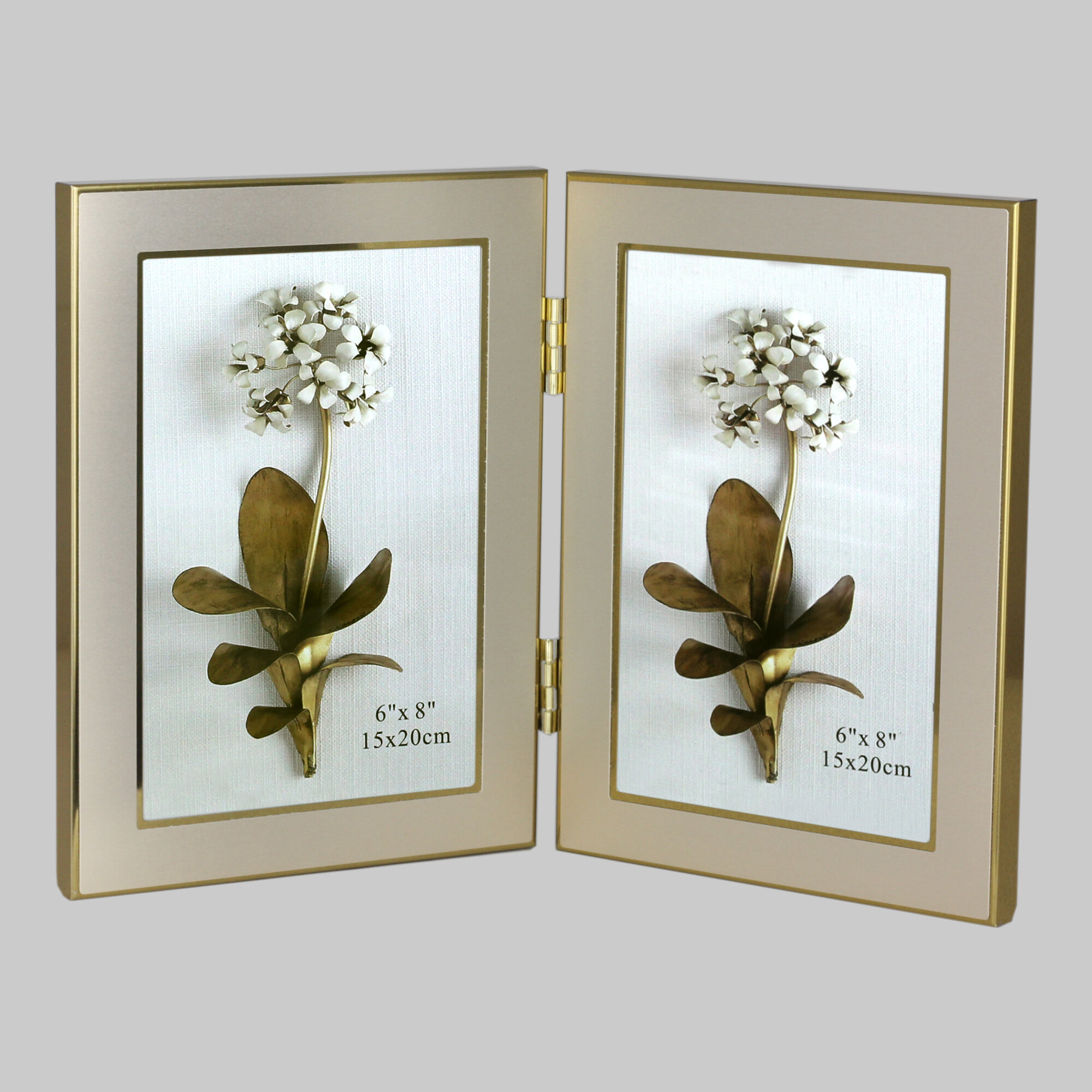 Арт-НН Фоторамка металлическая 15*20 двойная золото