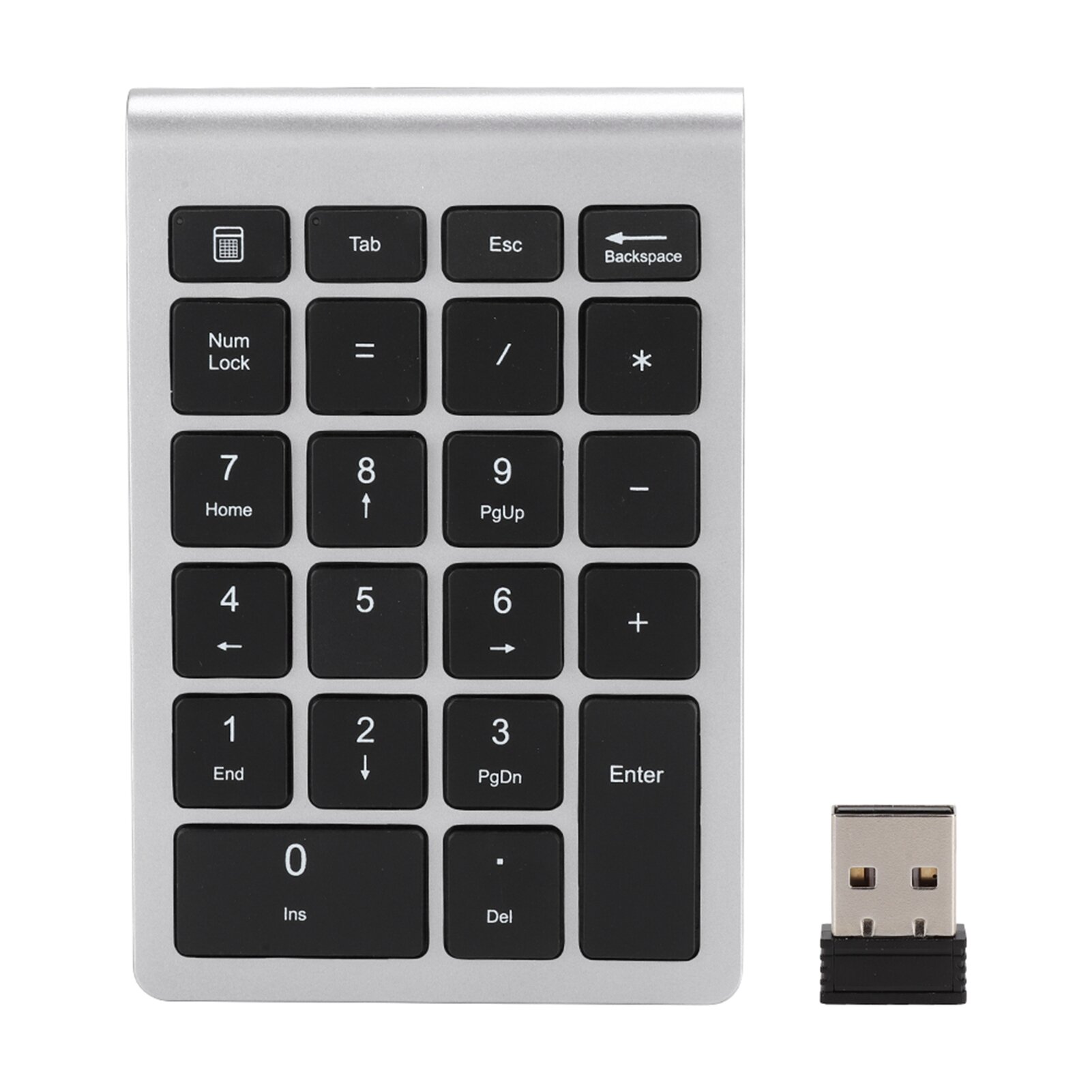 RF304 22 Клавиши числовые клавиатуры USB 2.4G Беспроводная мини -клавиатура с receiversilver Black