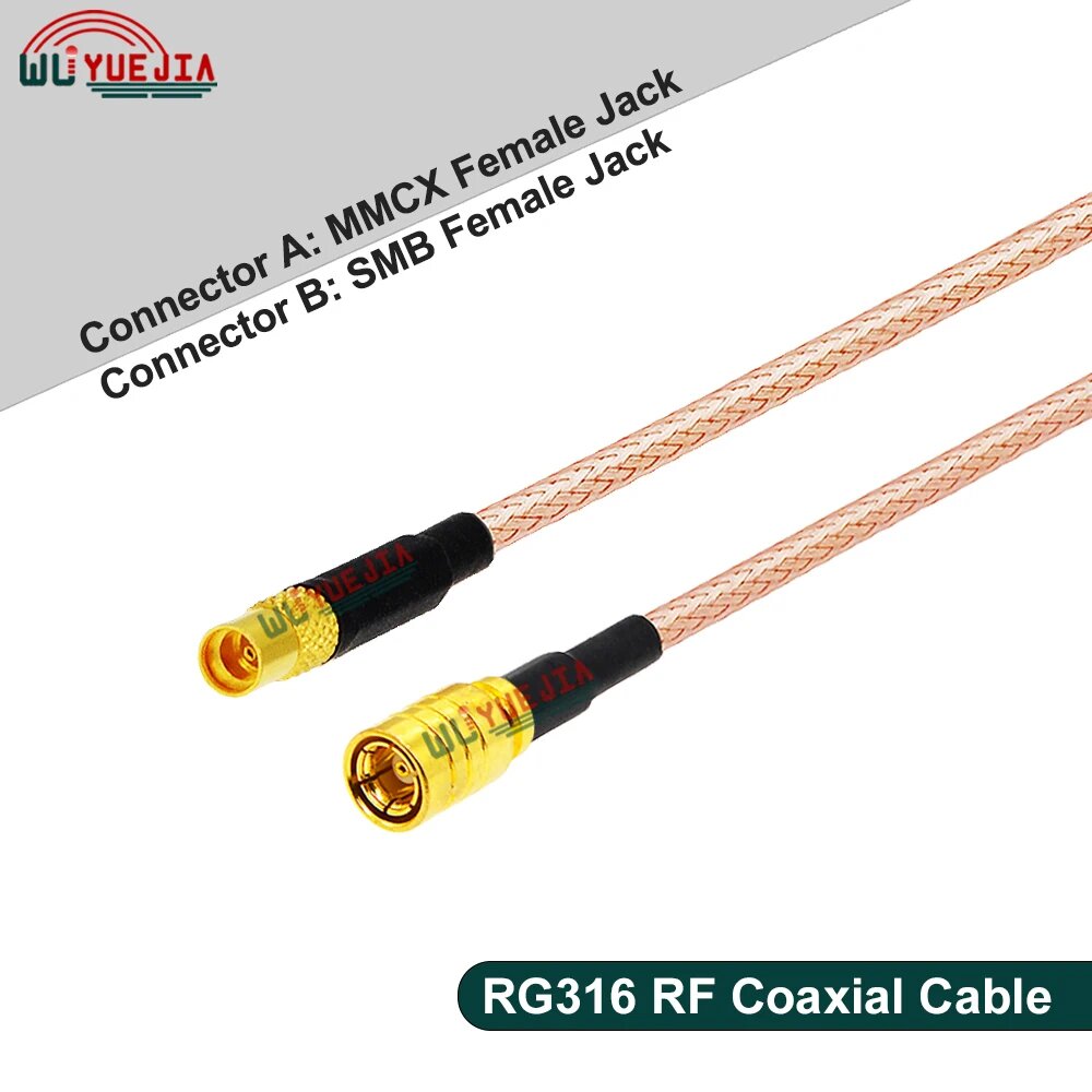 Кабель MMCX SMB RG316 WUYUEJIA 0.2 Meters, SMB F to MMCX F