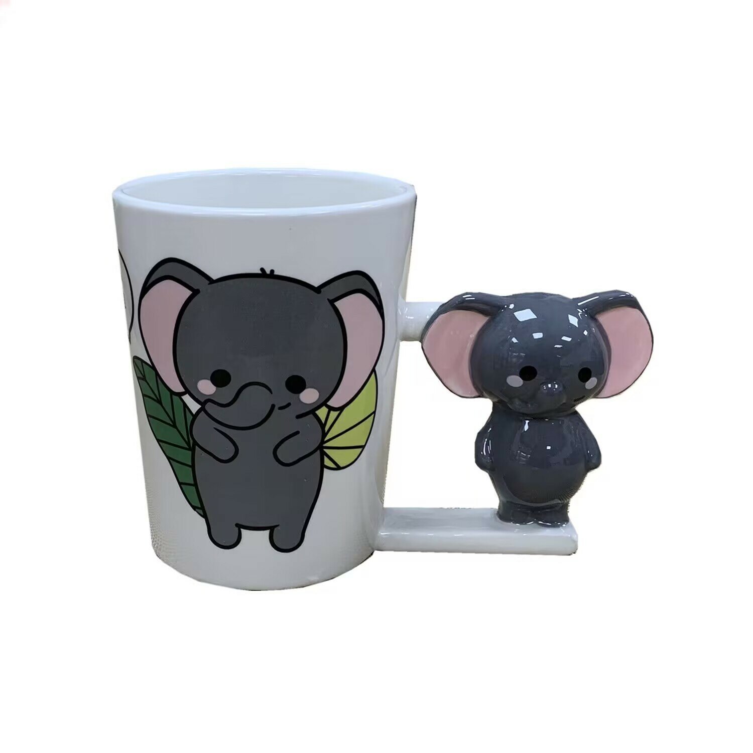 Милая керамическая кружка в форме слона с ручкой в виде 3D-слона – кофейная чашка в форме животного объемом 350 мл для чая, подарков и домашнего использования