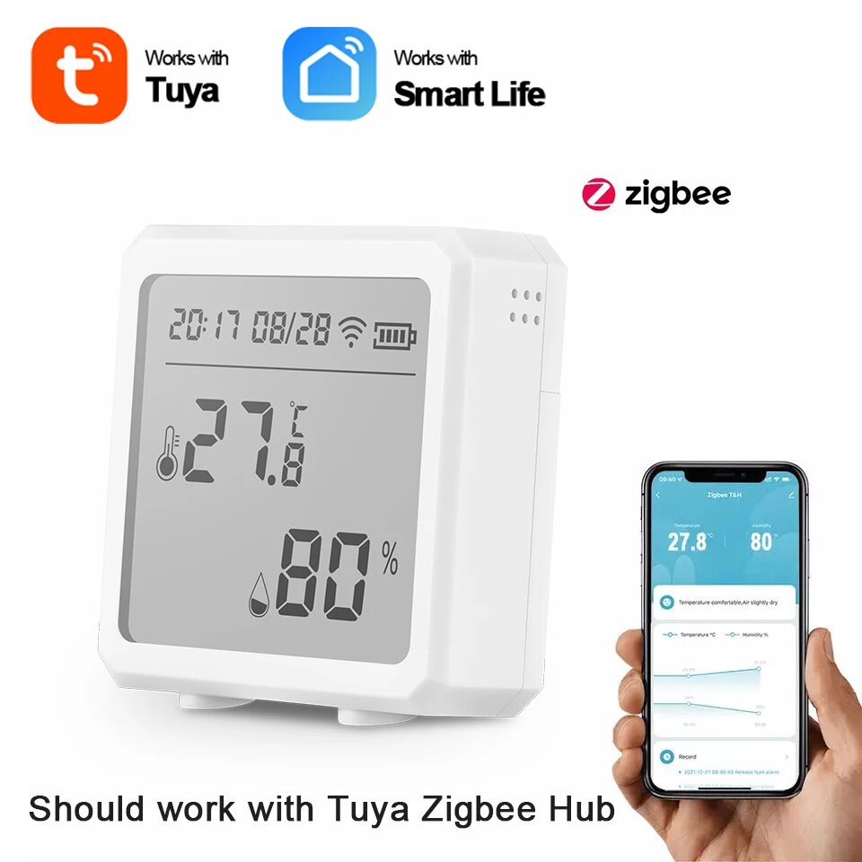 Датчик температуры и влажности ONENUO Zigbee White TH01Z