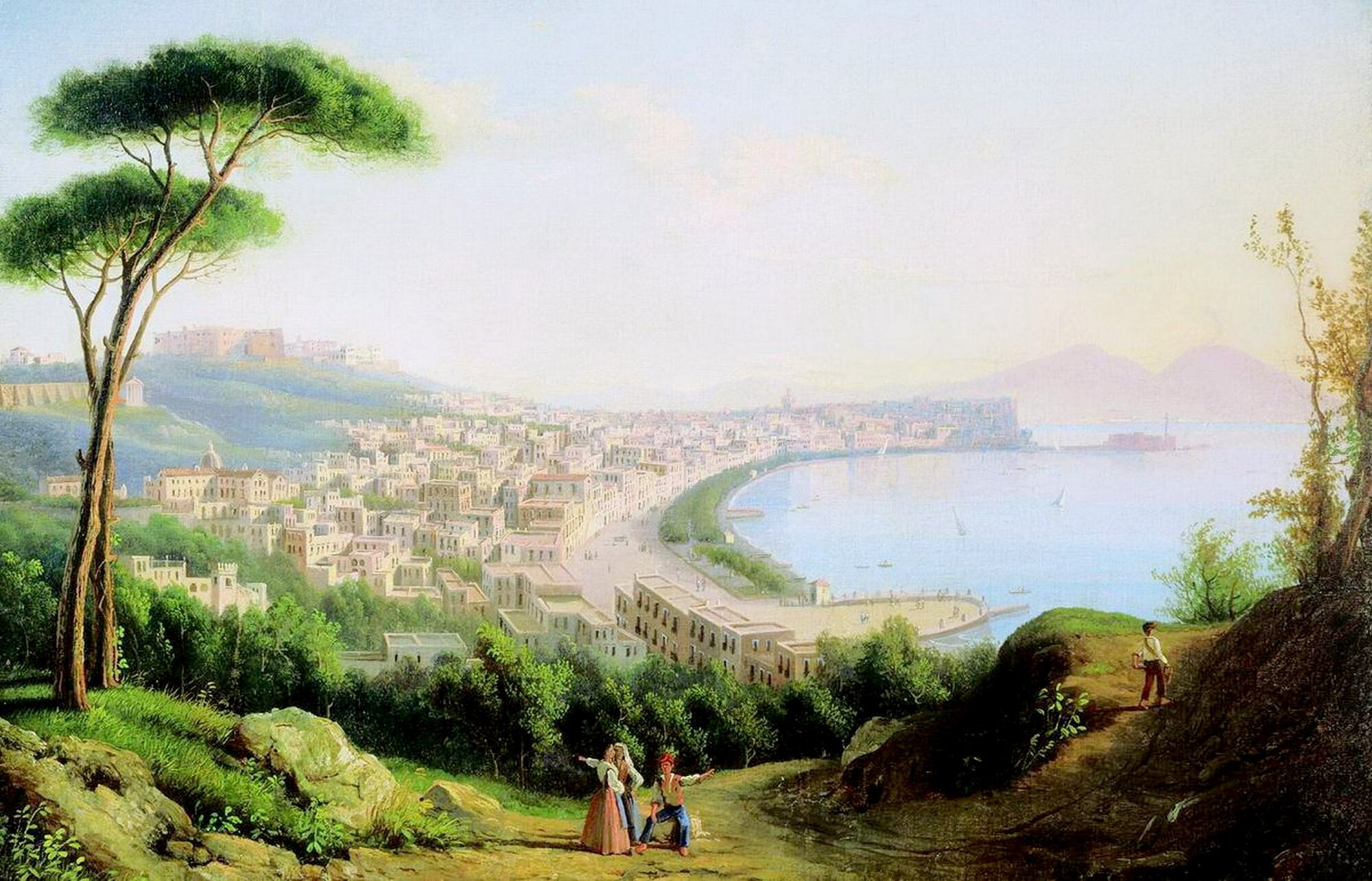 Картина Щедрина Сильвестра Вид на Неаполь с дороги в Позилиппо 80х51 см