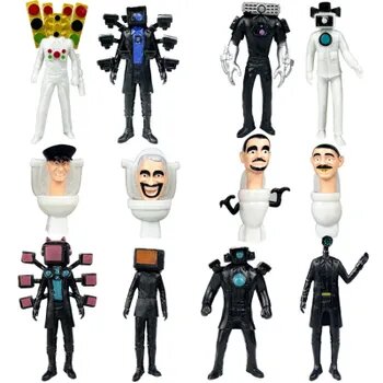 Набор фигурок скибиди туалет skibidi toilet 12шт (7-11.5см пакет)