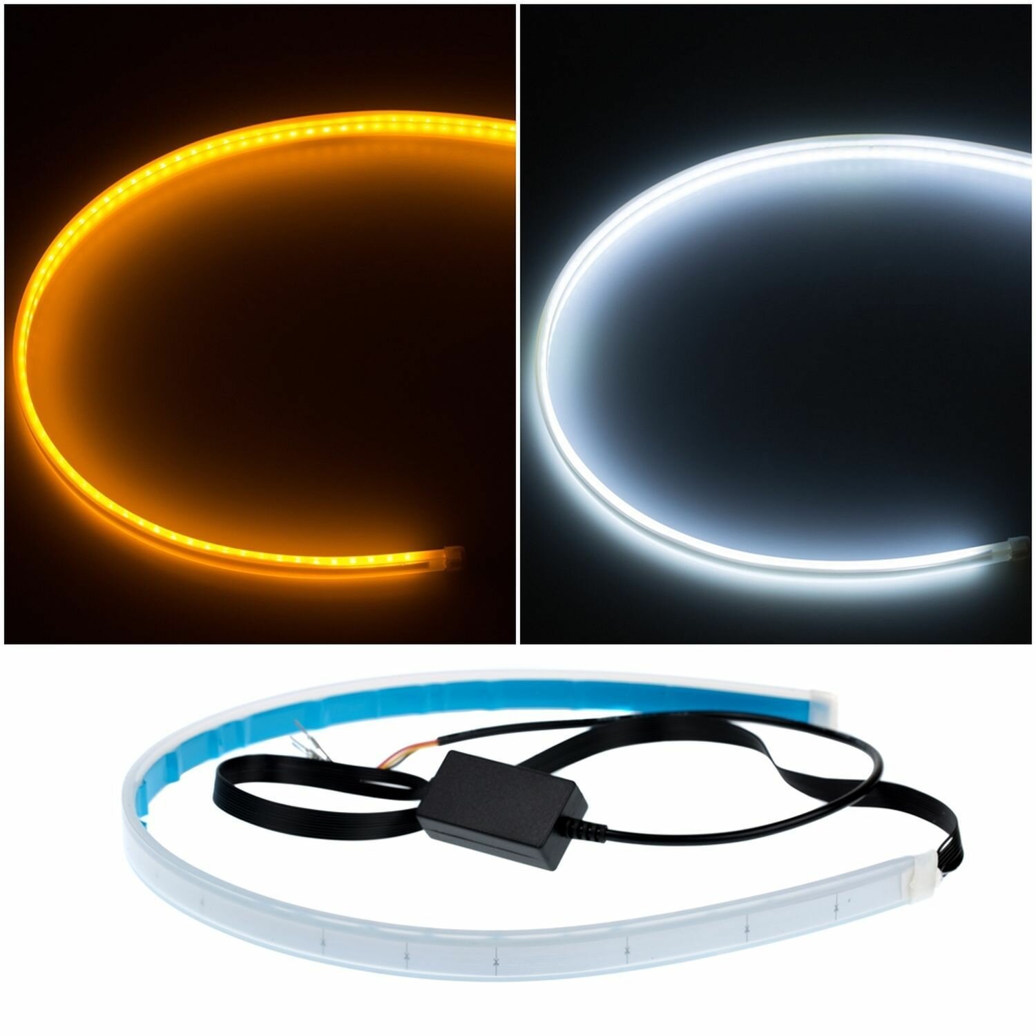 ДХО NEON RUNNING гибкие, White + Yellow, 60см, 24V, комплект