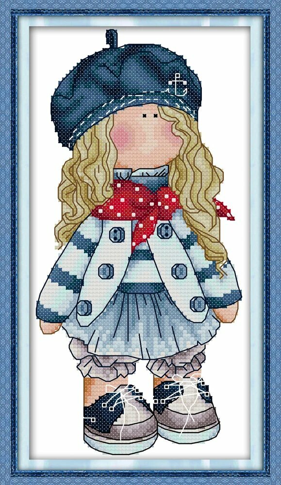 Joy Sunday Наборы для вышивки крестом "Маленькая девочка с кроликом" C958, 14CT Stamped product