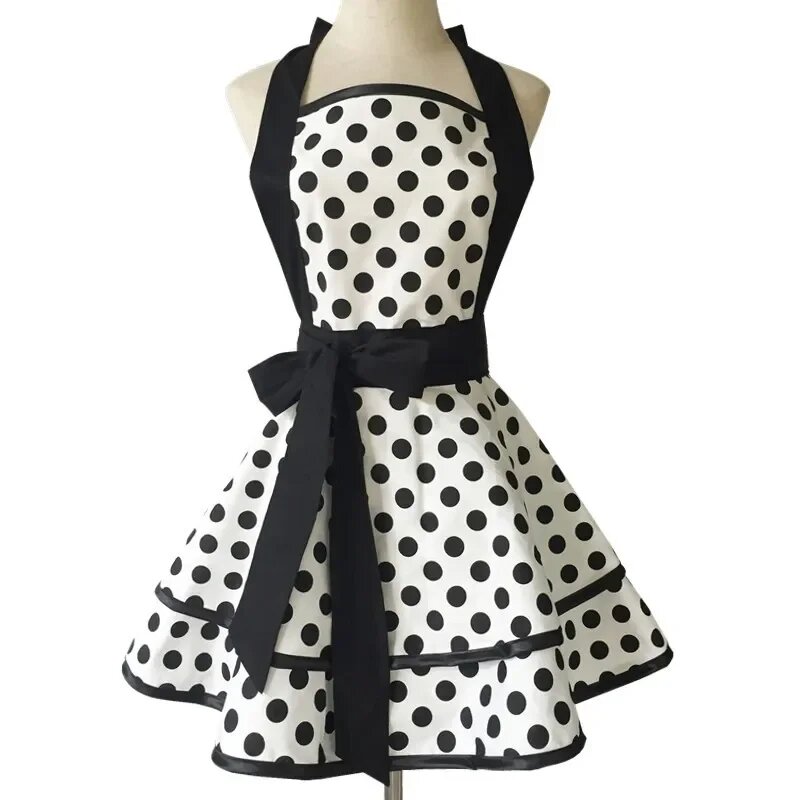 Фартук Хлопок Черный Горошек