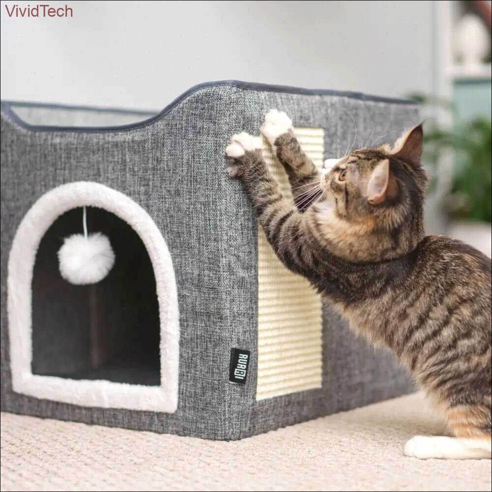 Домик Rurri, складной, для собак и кошек, канвасный, серый, 41x38x41 см