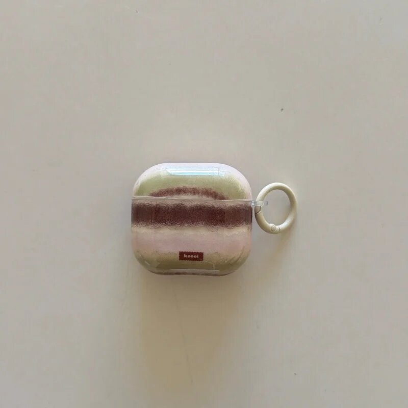 Чехол для AirPods 4, зелено-коричневый плюш