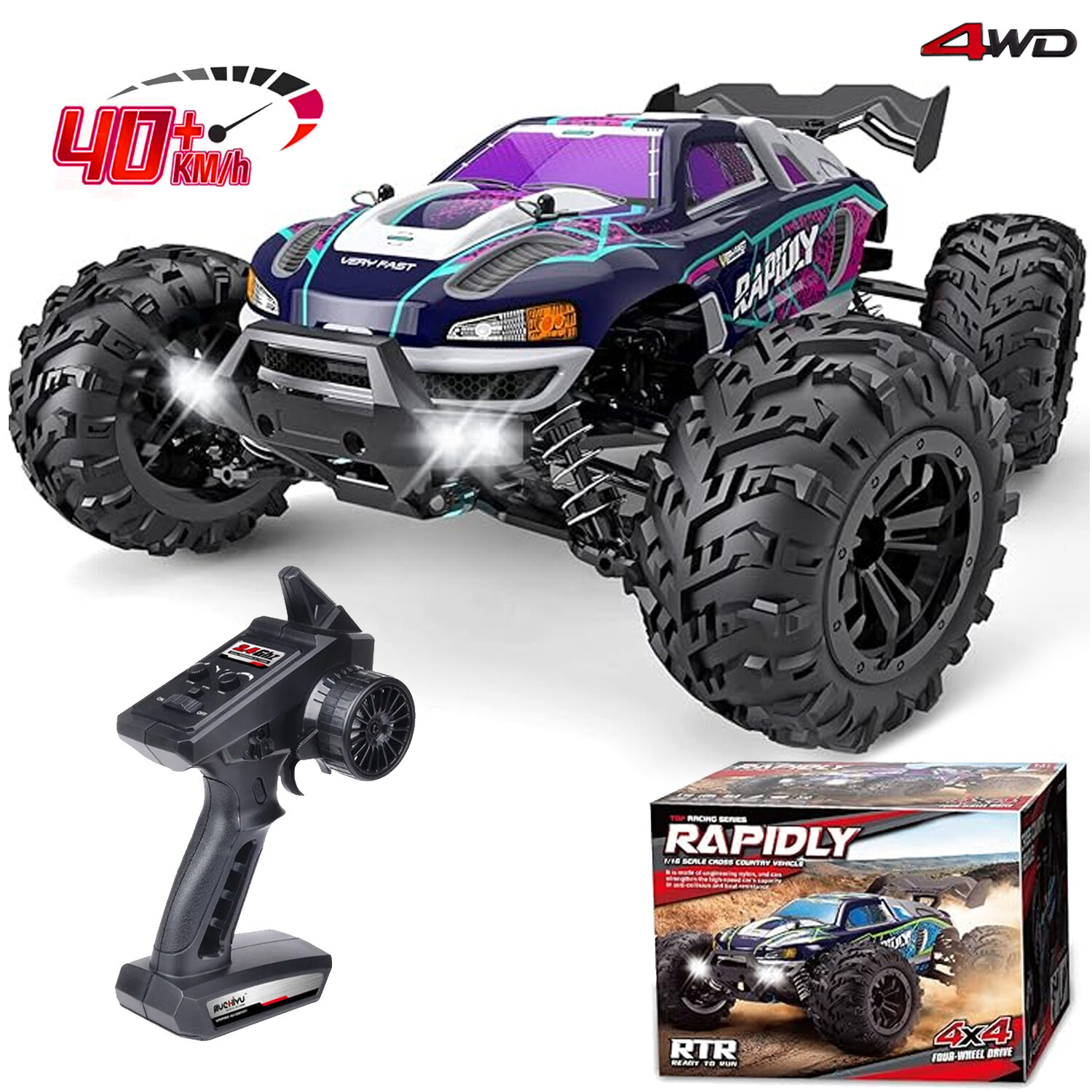 Suchiyu Радиоуправляемый внедорожник Rapidly 4WD 1:16 - SCY-16101-PURPLE