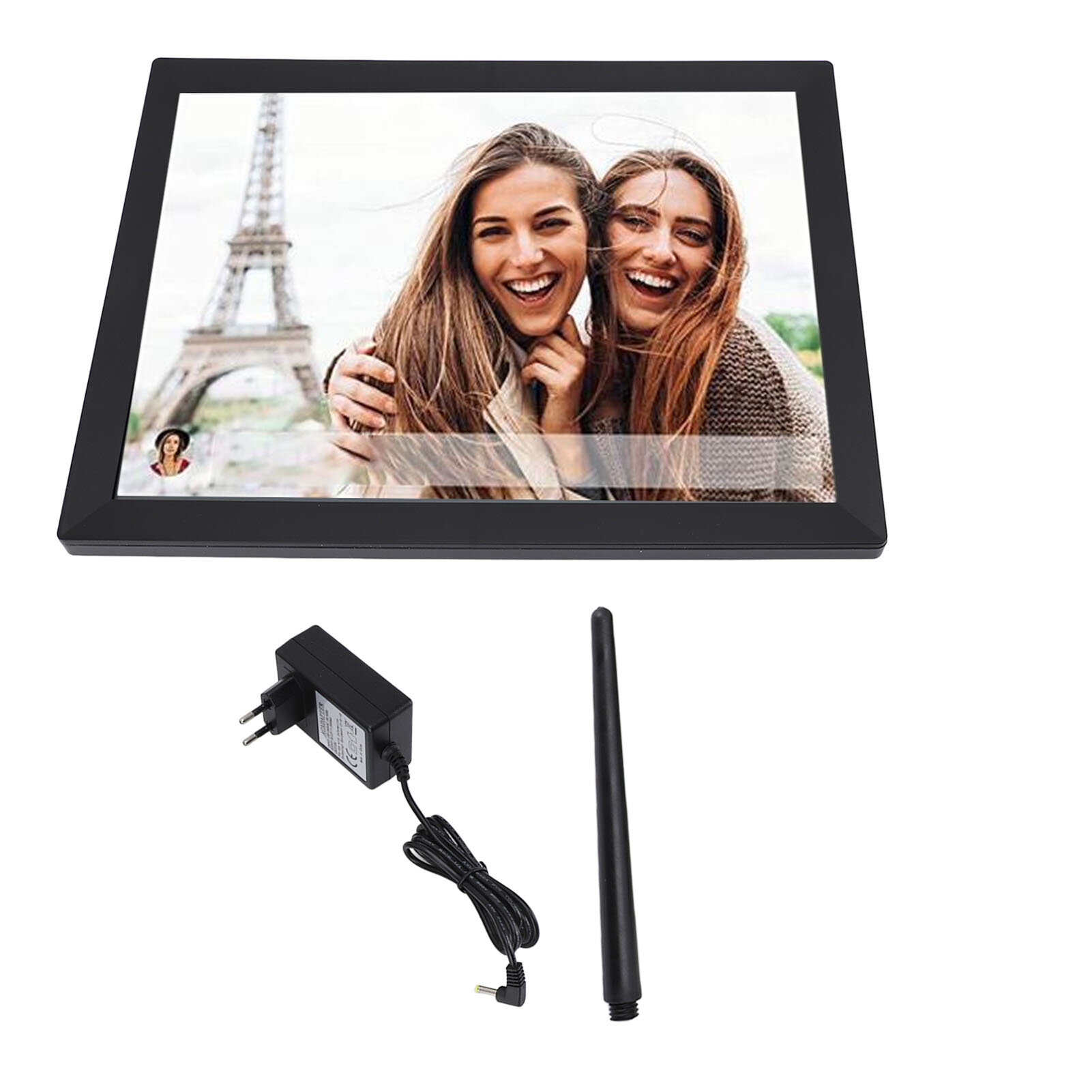 15-дюймовая цифровая фоторамка, хранение 80000 фотографий, сенсорный экран HD, автоматический поворот, WiFi, умная электронная цифровая фоторамка для приложения Vphoto, вилка ЕС от 100 до 240 В