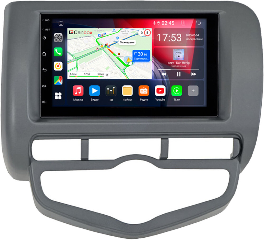 Штатная магнитола Honda Fit 2001-2008 (с климатом) (правый руль) Canbox 4/64 Android 10 (GTR7-RP-11-214-253) (IPS, DSP, CarPlay)