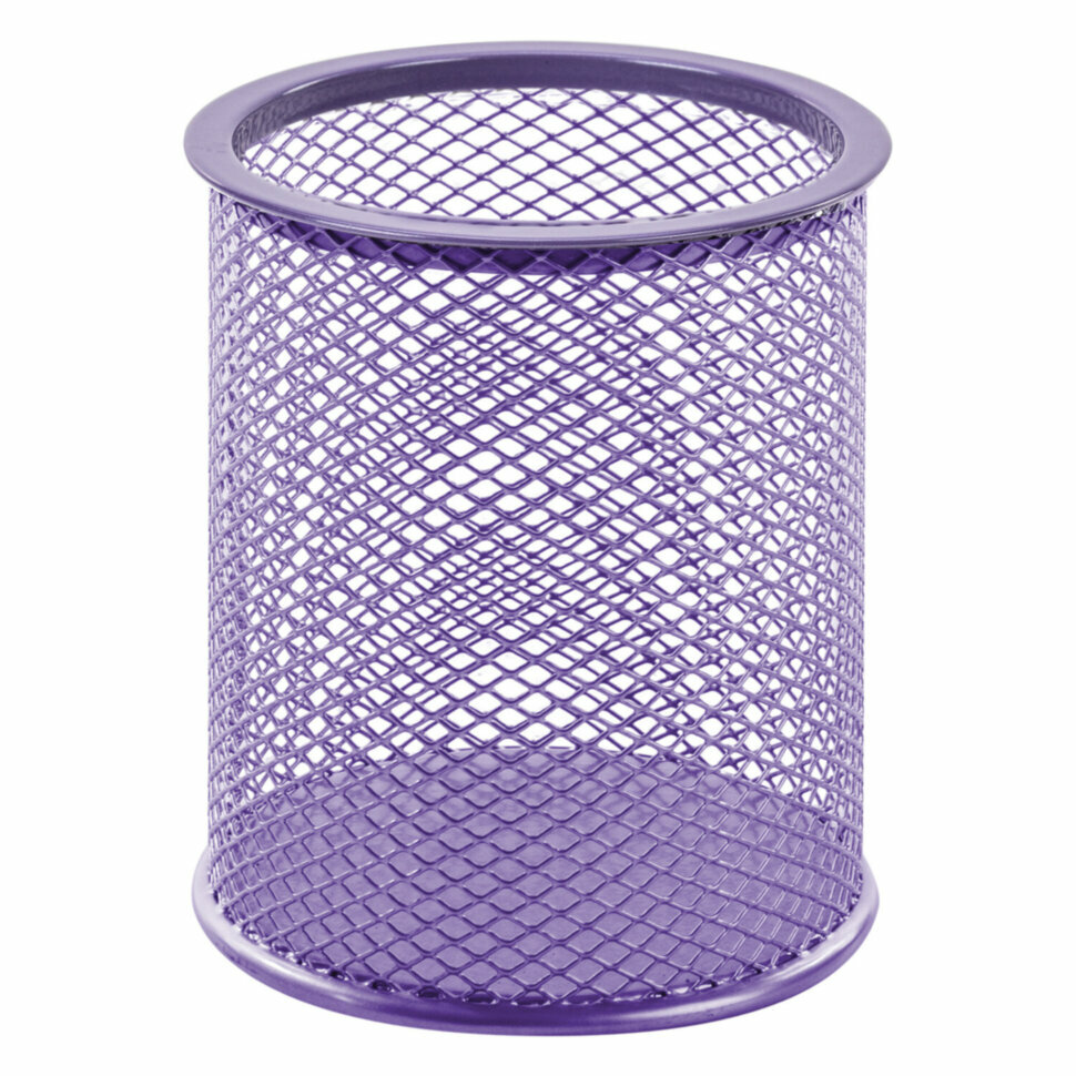 Подставка-органайзер BRAUBERG "Germanium", металлическая, круглое основание, 100х89 мм, фиолетовая, 231981, 231981