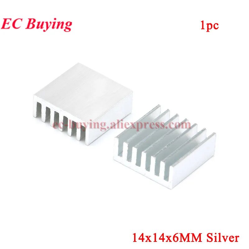 Алюминиевый радиатор 14x14x6mm Silver, 5шт