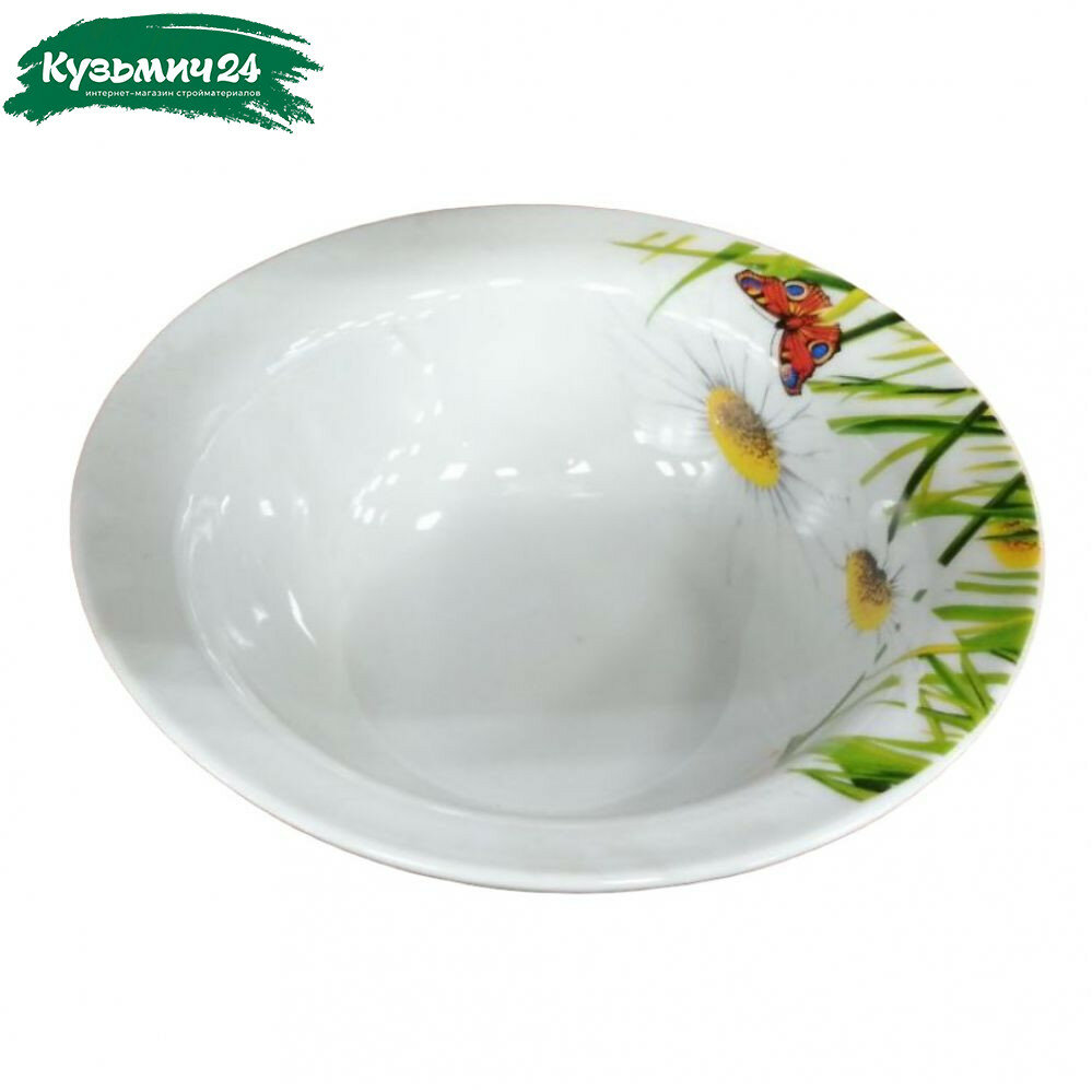 Миска Добрушский фарфоровый завод Идиллия Ромашка 5С0505ФЗ4, 550 мл, фарфоровая, белая
