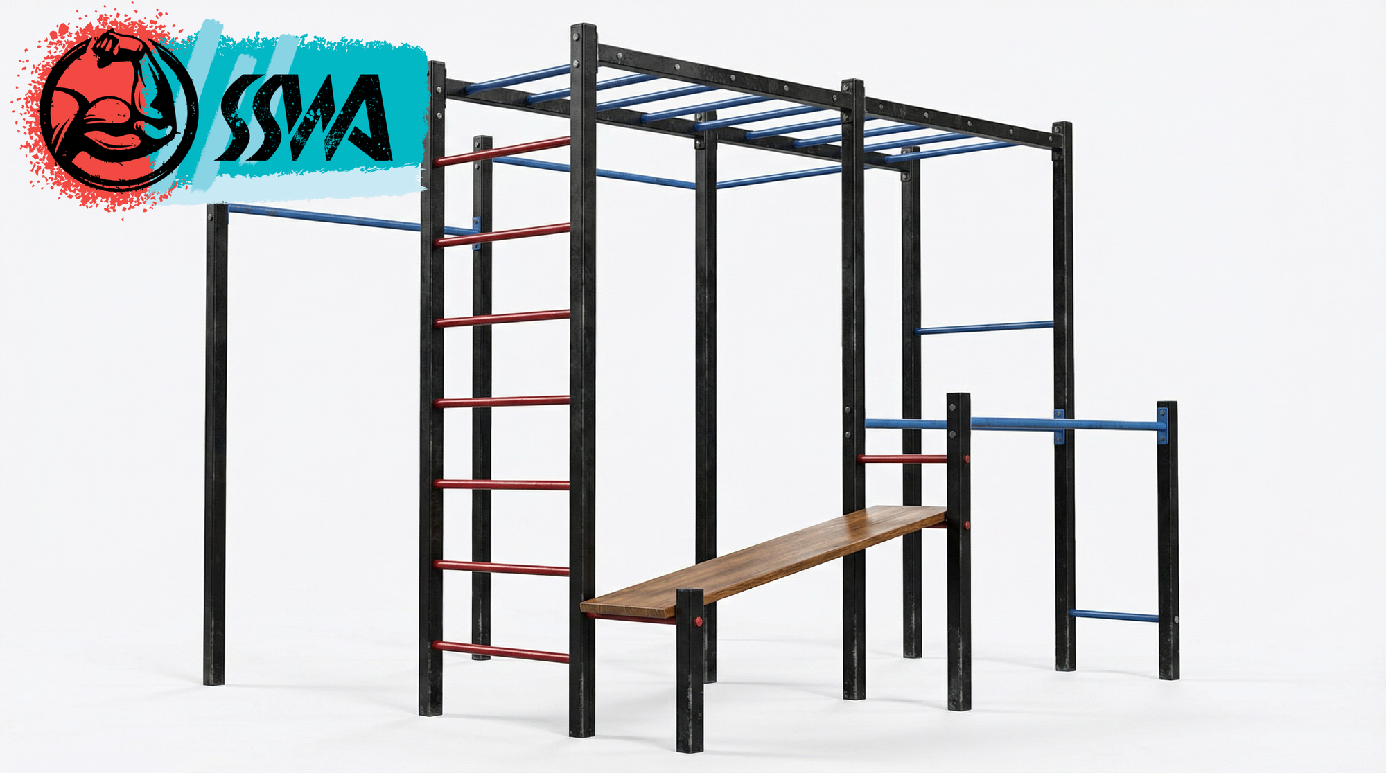 Воркаут площадка SSWA №13 .120– Универсальный спортивный комплекс для всей семьи 3*3 метра от производителя