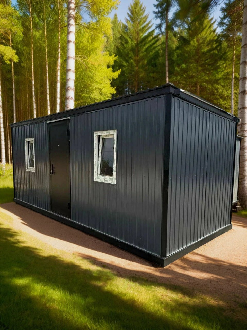 Бытовка для дачи утеплённая хозблок 5,85×2,4 м | Профлист + ОСБ, Электрика