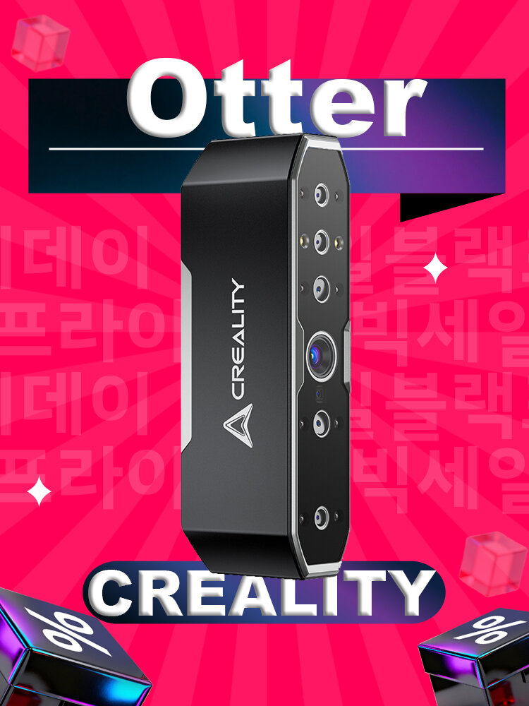 3D-сканер Creality CR-Scan Otter — ручной для 3D-печати, CAD, реверс-инжиниринга — точность 0,02 мм, полноцветное+металлическое сканирование, 20 кадров/сек