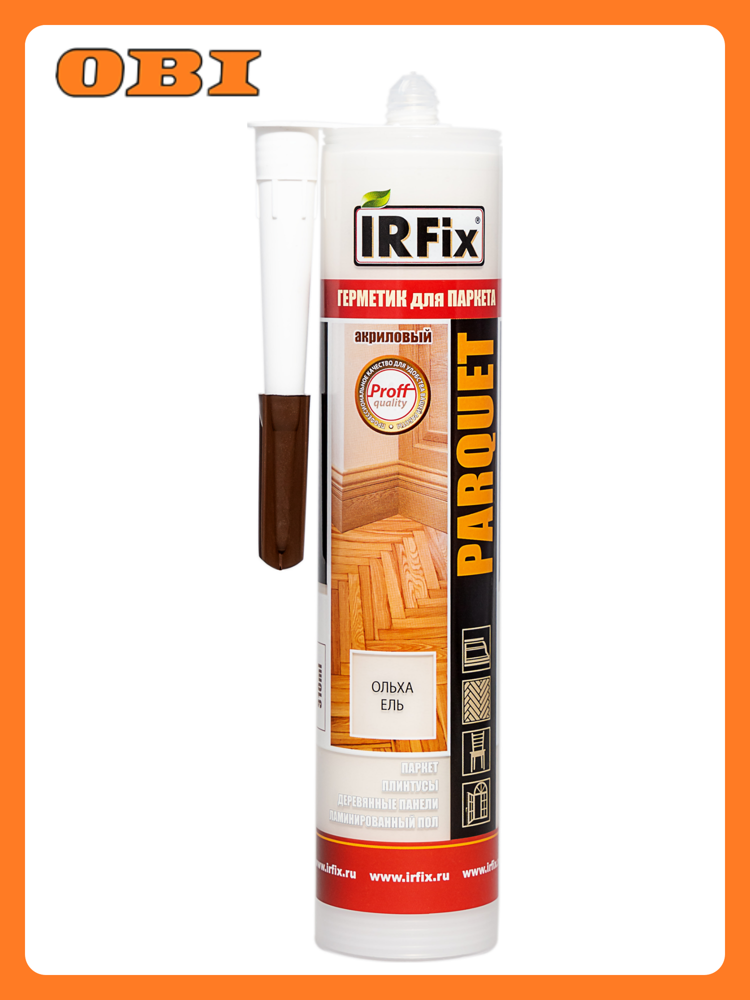 Акриловый герметик IRFIX PARQUET, для паркета и ламината, влагостойкий, 310мл