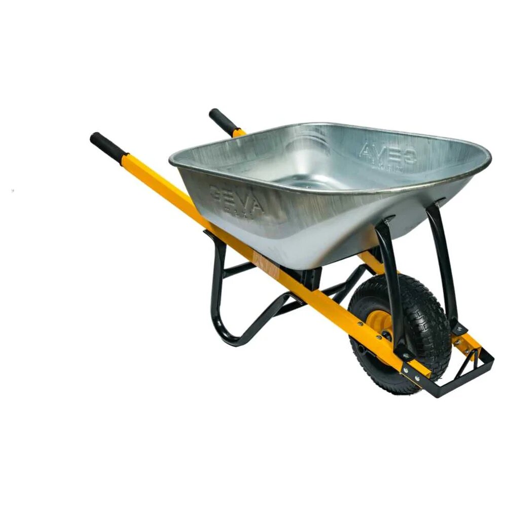 Тачка одноколесная GEVA TRADE GEVA MAXI 140л квадратная труба, колесо 15x6.00-6 F20mm/90мм, перевозки