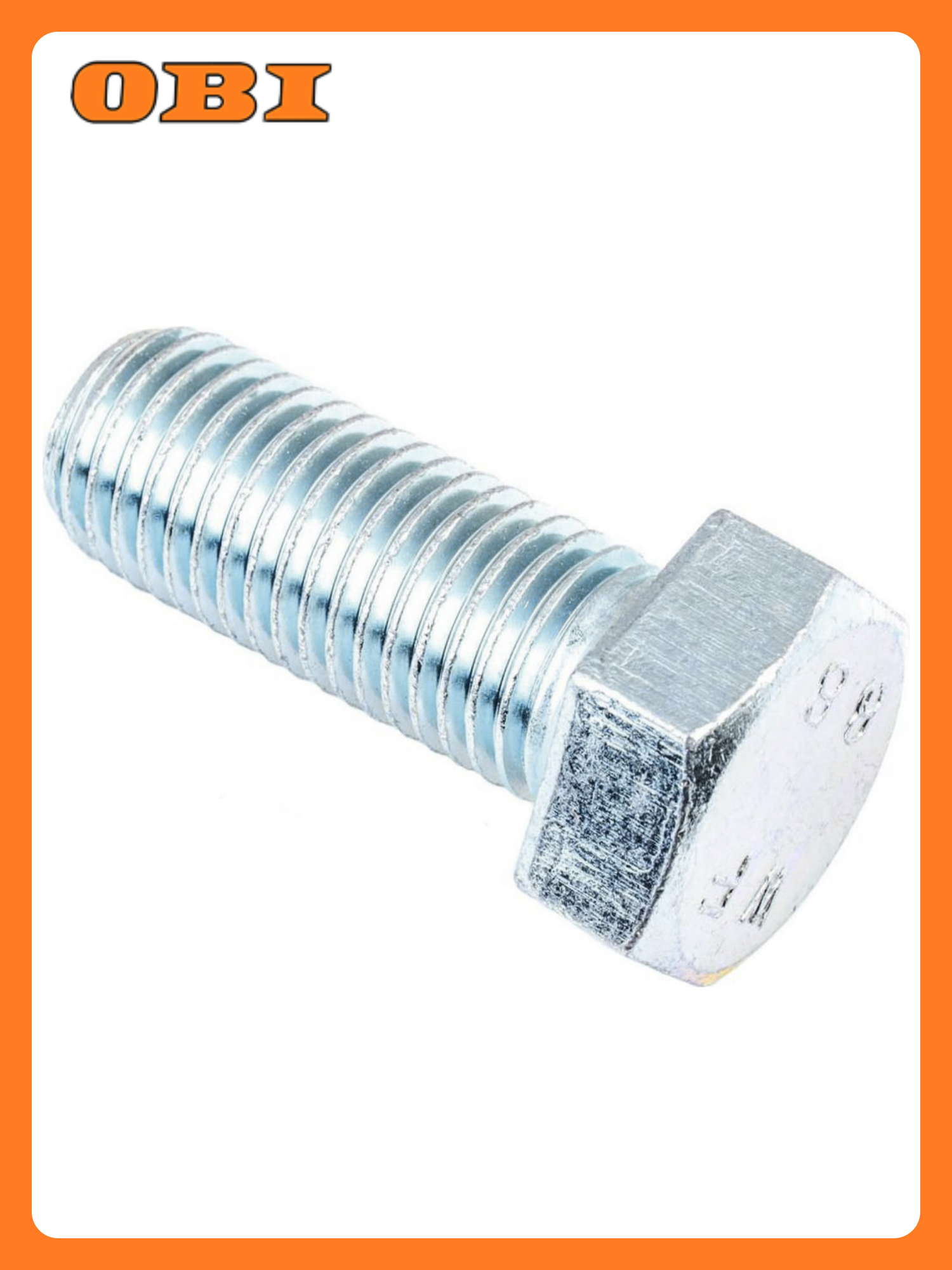 Болты Стройбат DIN 933, оцинкованные, шестигранные, М5х16, 8 шт