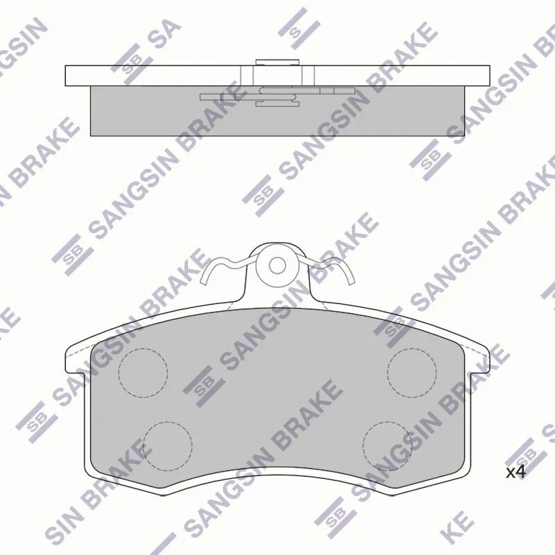 Колодки тормозные передние LADA Samara/Priora/Kalina (Hi-Q)SP1165