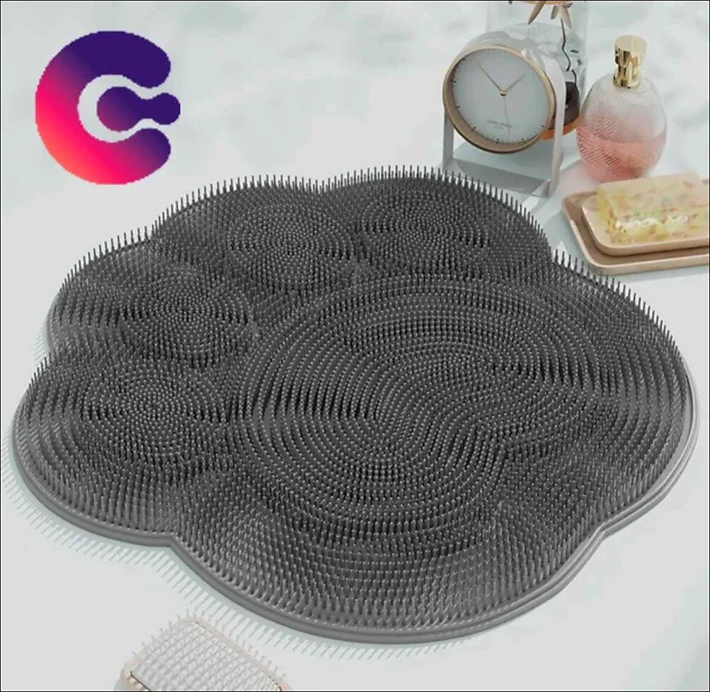 Силиконовая мочалка-коврик для мытья ног и тела. Массажный коврик для душа, бани и сауны.