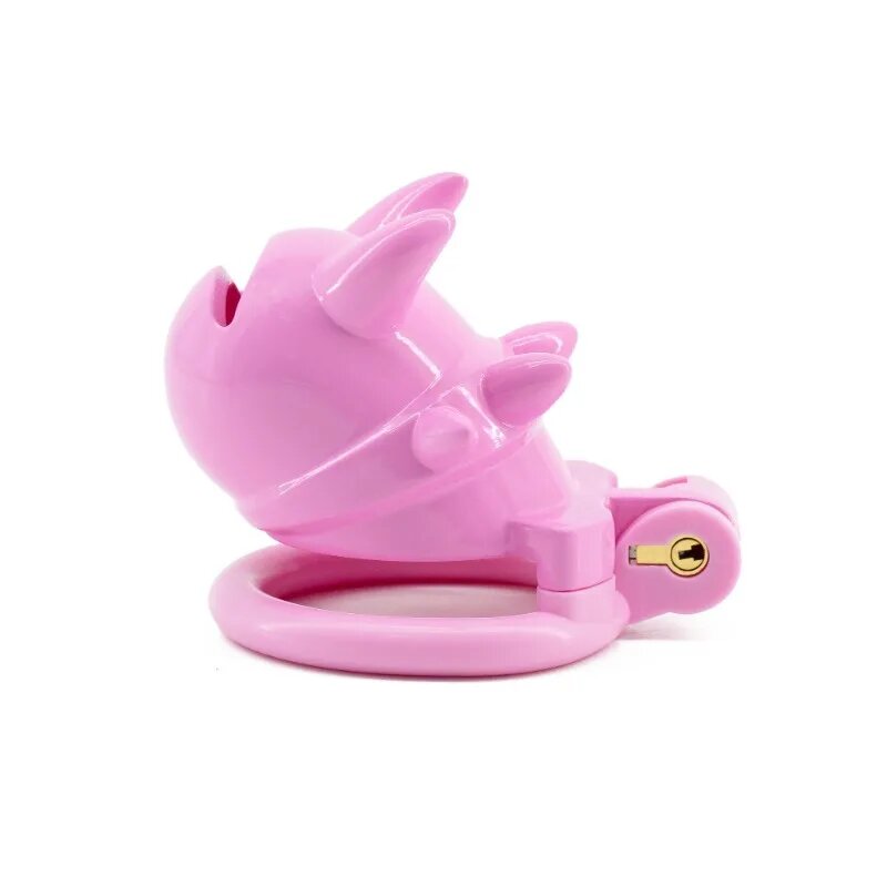 Замок для пениса «Ангелы и демоны», новая цветная клетка целомудрия с замком и 4 Pink Demon