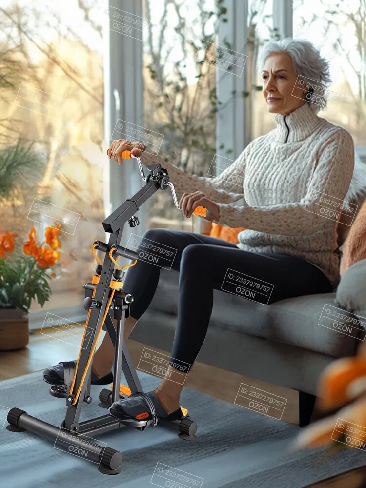 Кинезио-тренажер 4 в 1 Регулируемый педальный велотренажер с функцией массажа и тяговым шнуром для рук, рук, ног и коленей, светодиодный дисплей, подходит для тренировки всего тела, домашний тренажер для пожилых людей