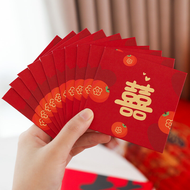 Красные конверты для свадеб, маленькие красные конверты, реквизит для свадебных приветствий, креативные конверты для блокировки дверей с счастливой денежной символикой, мини-сумки для свадеб