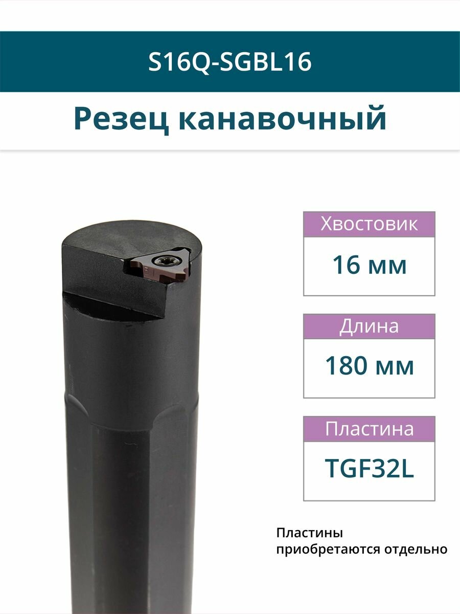 S16Q-SGBL16 резец канавочный 16 мм левый внутренний / пластина TGF32L