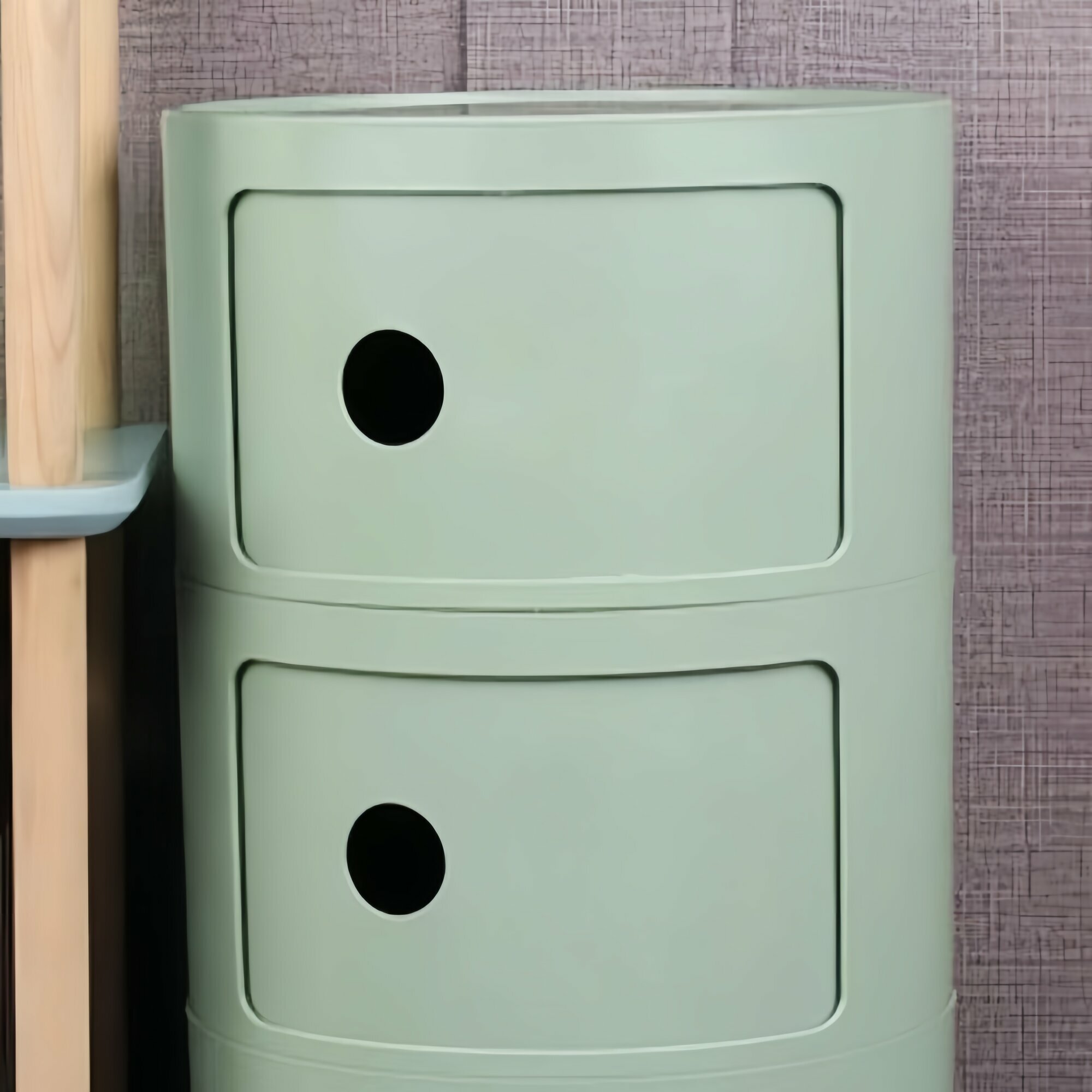 Круглый многоуровневый шкаф, круглая прикроватная тумбочка, шкаф для хранения косметики, Тумба, 2 ящ, 32х32х40 см