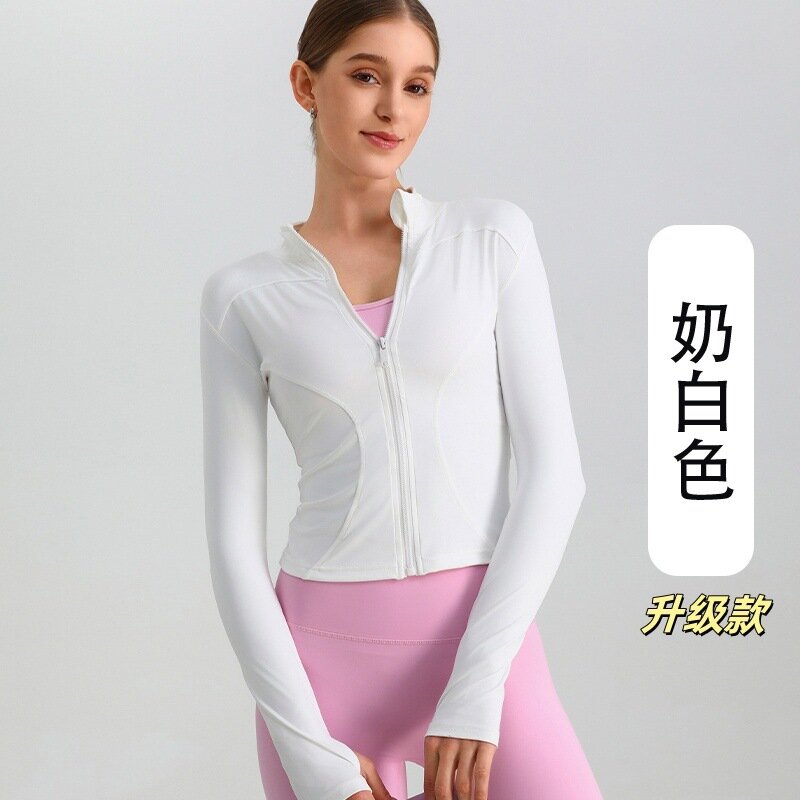 2025 Лулу, стильный облегающий спортивный костюм с длинным рукавом для осени и зимы, защитный куртка для бега на улице, фитнес-куртка для йоги для женщин