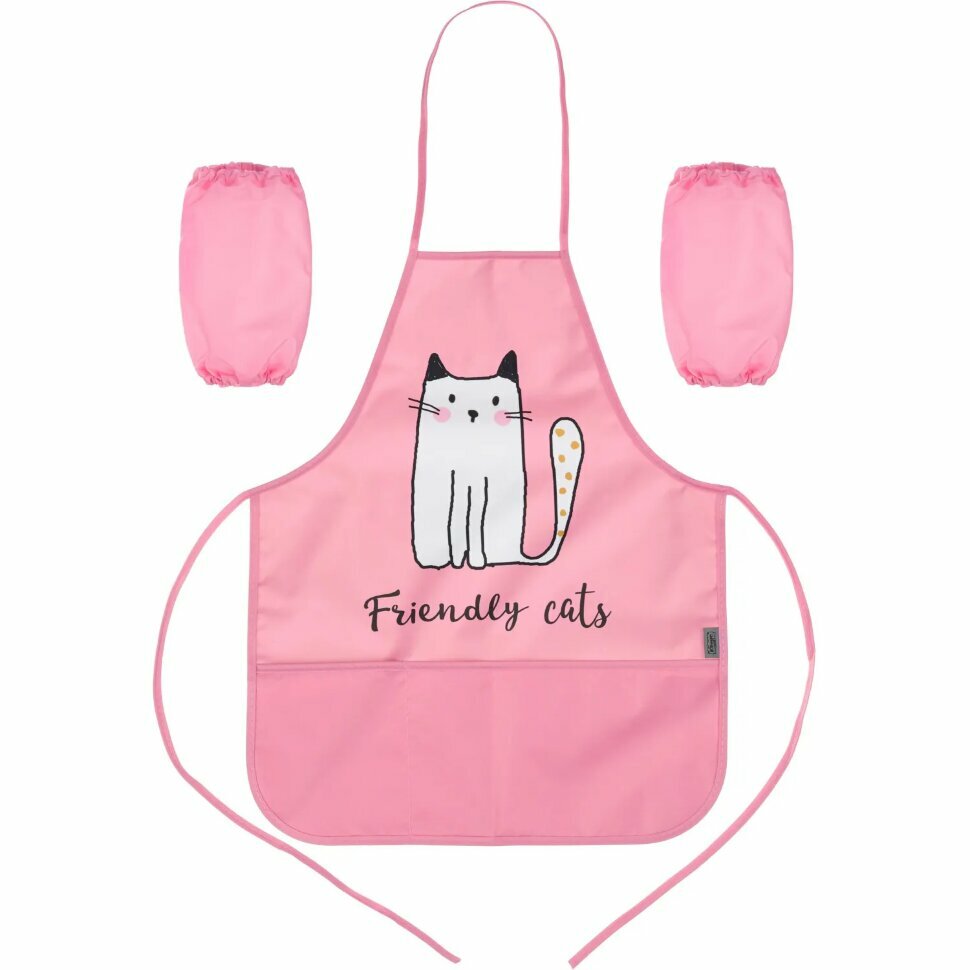 Фартук для труда Комус КлассFriendly cats карман, нарукв,490x390мм, ФН61-20-2, 1370271