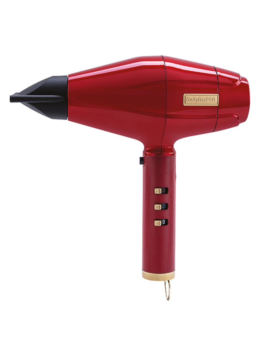 Фен Babyliss Pro Redfx 4artist Fxbdr1e красный, цифровой мотор, 2200вт, ионизация, 2 насадки+ диффузор